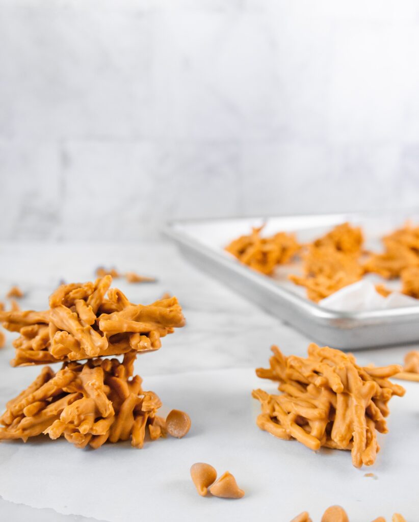 Butterscotch Haystacks | No Bake - 2 Ingredients OwlbBaking.com