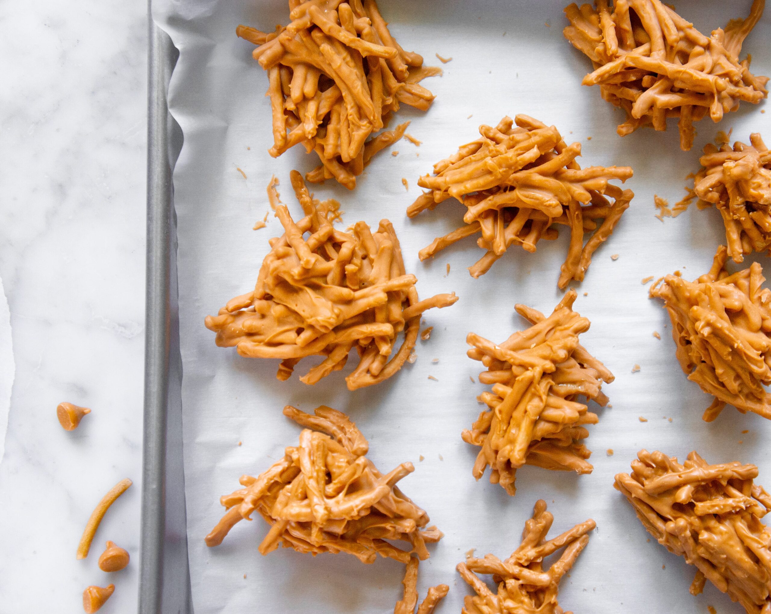 Butterscotch Haystacks No Bake 2 Ingredients Owlbbaking